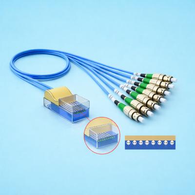China Compact Lidless PM Fiber Array Quartz V-Groove 1-64CH 127um Pitch High ER Polarization Maintaining Fiber Array OEM for sale