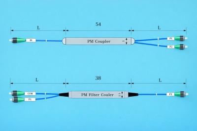 China 850nm 2x2 Fiber Optic Coupler 50/50 Polarization Maintaining Fiber Coupler Dual Axis Working for sale