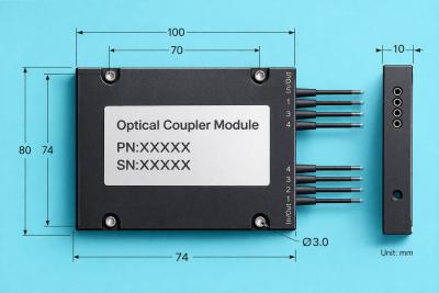 China 4×4 Filter PM Coupler 1550nm Polarization Maintaining Coupler 25:25:25:25 Split Ratio For EDFA for sale