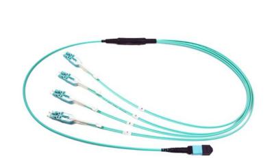 China Elite 40G 100G MPO MTP Harness Cable SM MM 12F 24F 48F LSZH OFNP Breakout Patch Cord Low IL MPO to LC SC FC for Storage Area Network Custom for sale