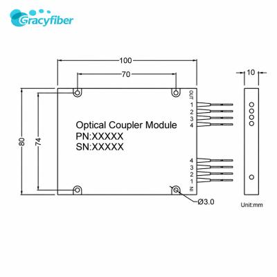 China 4x4 Filter PM Fiber Coupler 1550nm Polarization Maintaining Fiber Splitter 25:25:25:25 for sale