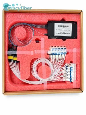 China 40 Channel 100GHz Flat Top DWDM AAWG Module C16 C55 FC APC Fiber Optic Multiplexer Demultiplexer for Optical Transmission for sale