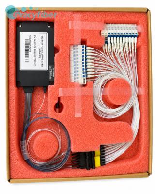 China 40CH 100GHz DWDM AAWG Module Flat Top C16 C55 Fiber Optic Mux Demux Low Insertion Loss FC APC for C Band Optical Network for sale