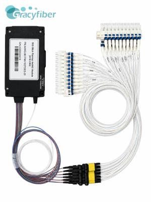 China 32 Channel 100GHz Gaussian DWDM AAWG Module C21 C52 with 1310nm FWDM LC UPC Fiber Optic Multiplexer Demultiplexer for sale