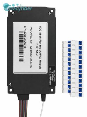 China 32CH 100G DWDM AAWG Module Gaussian C21 C52 Plus 1310nm FWDM Fiber Optic Mux Demux Low Insertion Loss LC UPC for Optical Network for sale