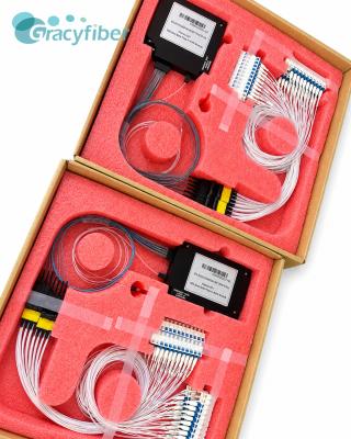 China 40CH 100GHz DWDM AAWG Module Flat Top C16 C55 Fiber Optic Mux Demux Low Loss FC APC for Optical Network for sale