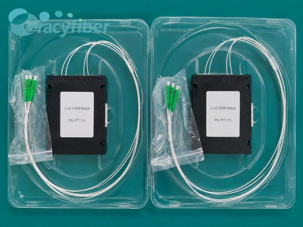 Quality 1310 1490 1550nm FWDM Module 2CH Fiber Optic Filter WDM Low Insertion Loss High Isolation for PON FTTx CATV System for sale