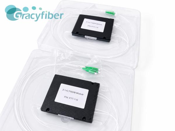 Quality 2 Channel FWDM Module 1260 1500nm and 1550nm WDM Filter Module SC UPC FC APC Low Loss for PON CATV Optical Network for sale