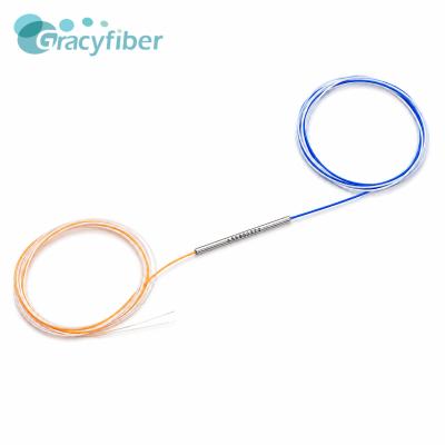 China 2x2 50/50 FBT Fiber Coupler Corning HI1060 200kpsi Fiber Low Insertion Loss Low PDL Connectorless Steel Tube，Passive Optical Components Manufacturer for sale