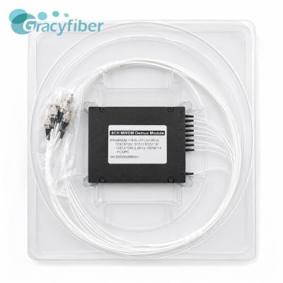 China 8CH MWDM Mux Module 1271.5 1341.5nm 10nm Spacing Low Loss Low PDL FC UPC 0.9mm Fiber ABS Box for sale