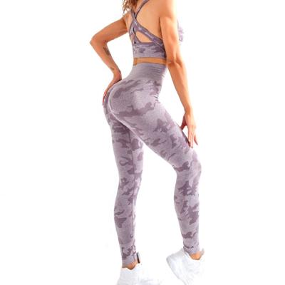 Cina Insieme di yoga dei 2 pezzi della manica delle donne della palestra delle ghette del plaid delle donne lunghe del modello in vendita