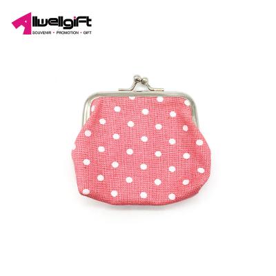 China New Cute Buckle Coin Purses Kiss-lock Change small dot fabric bag mini cute coin purse à venda