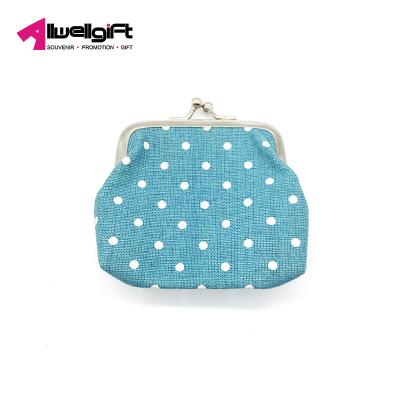 China New Cute Buckle Coin Purses Kiss-lock Change small dot fabric bag mini cute coin purse à venda