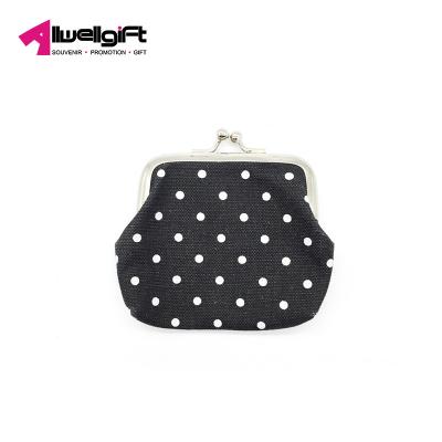 China New Cute Buckle Coin Purses Kiss-lock Change small dot fabric bag mini cute coin purse à venda