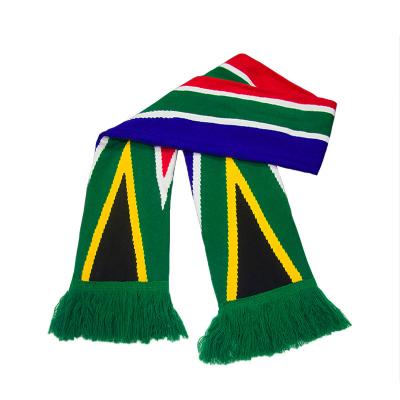 China Custom design double layer knit jacquard acrylic scarfs South Africa souvenir gift winter fan scarf zu verkaufen