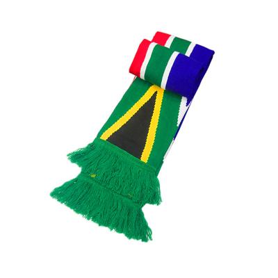 China Custom design double layer knit jacquard acrylic scarfs South Africa souvenir gift winter fan scarf zu verkaufen