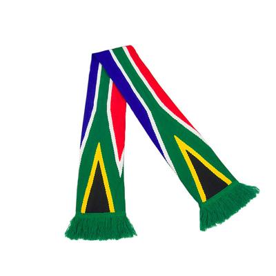 China Custom design double layer knit jacquard acrylic scarfs South Africa souvenir gift winter fan scarf zu verkaufen