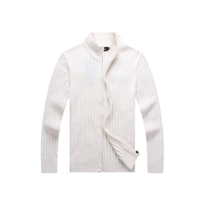 Cina maglione 100% del cardigan del nero di Autumn Winter Zipper Sweater Mens del cotone in vendita