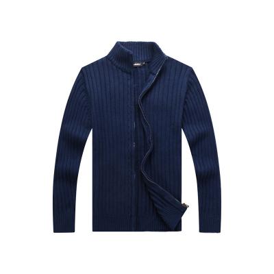 Cina maglione 100% del cardigan del nero di Autumn Winter Zipper Sweater Mens del cotone in vendita