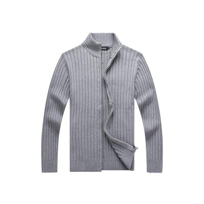 Cina maglione 100% del cardigan del nero di Autumn Winter Zipper Sweater Mens del cotone in vendita