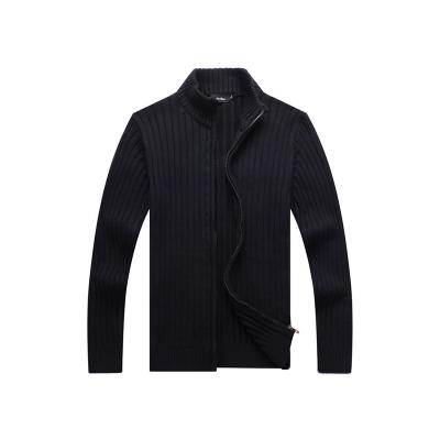Cina maglione 100% del cardigan del nero di Autumn Winter Zipper Sweater Mens del cotone in vendita