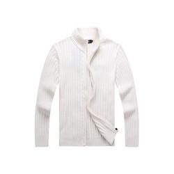 Cina maglione 100% del cardigan del nero di Autumn Winter Zipper Sweater Mens del cotone in vendita