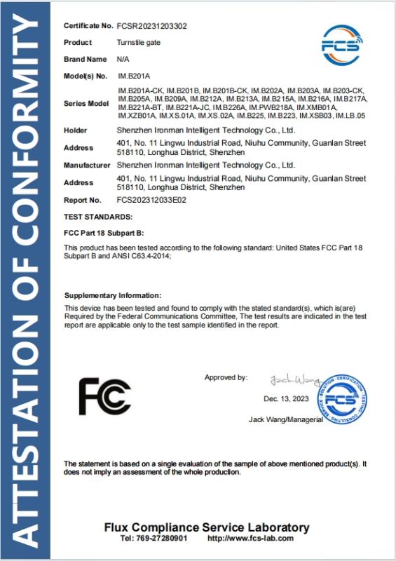 FCC - Shenzhen Ironman Intelligent Technology Co., Ltd.