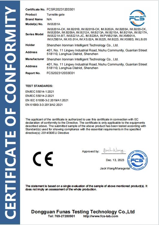 CE - Shenzhen Ironman Intelligent Technology Co., Ltd.