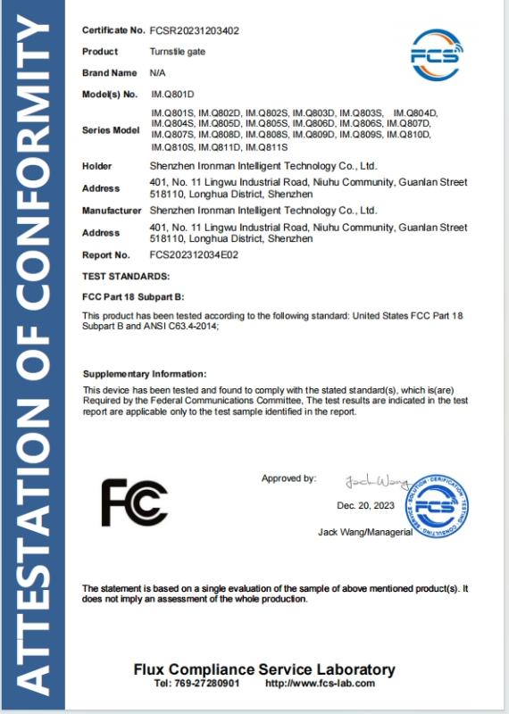 FCC - Shenzhen Ironman Intelligent Technology Co., Ltd.