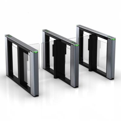 China High Speed Temp Face Recognition Detector LED Cylinder Speed Gate Turnstile for Office Buildings for sale