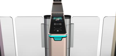China High Speed Temp Face Recognition Detector LED Cylinder Speed Gate Turnstile for Office Buildings for sale