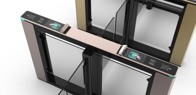 China High Speed Temp Face Recognition Detector LED Cylinder Speed Gate Turnstile for Office Buildings for sale