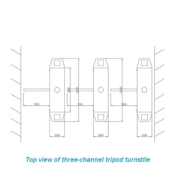Security Tripod Turnstile Barrier Gate RFID Face Recognition 304 Stainless Steel Turnstile