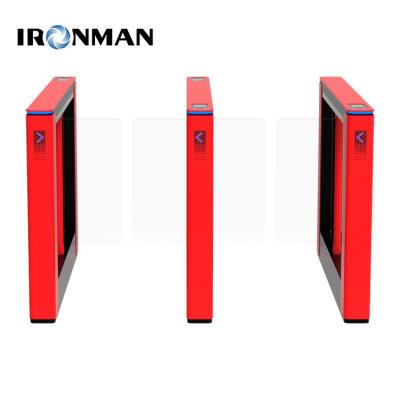 China Red Leaf Swing Barrier Gate Turnstile Made Of Aluminum Alloy For Hotel Government Building for sale