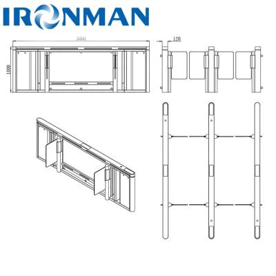 中国 空港AB ターンstile 入口ゲート ロングフラップ スピードゲート ターンstile フェンス付き セキュアゲートアクセス用 販売のため