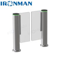 China Swing Arm Flap Turnstile Barrier Gate Pedestrian Access Control System 1600x300x1040mm for sale