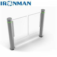 China Column Type Slim Speed Gate Turnstile Flap Barrier System 220V Servo Motor 0.5S Opening for sale