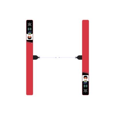 China Red Security Swing Barrier RFID Reader Access Control System Speed Gate Turnstile with Acrylic/Tempered Glass Material for sale