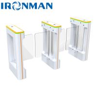 China Compact Swing Gate Turnstile 600mm Width LED Guide Light for Office Lobby Access Control for sale