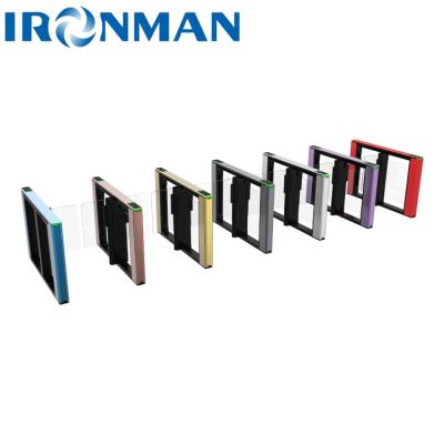 China IRONMAN Optical Speed Gate Turnstile Offers Fast Secure Pedestrian Access With Advanced Infrared Detection Sleek Design And Multiple Access Control Integrations for sale