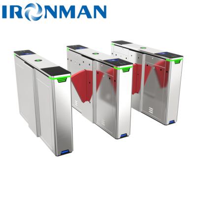 China Wide Passage Flap Barrier Turnstile with 900mm Max Width, 12-Pair Infrared Sensors, and 2mm 304 Stainless Steel for Secure Access Control for sale