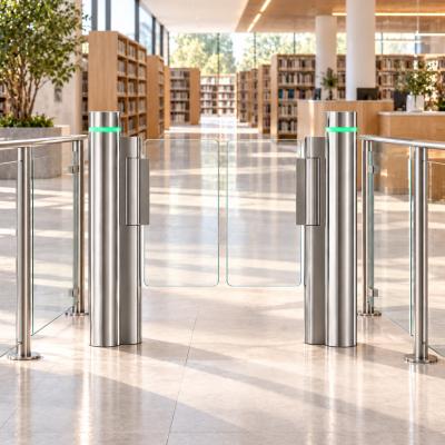 China SUS304 Stainless Steel Speed Gate Turnstile with Sound and Light Alarm for Indoor/Outdoor Use for sale