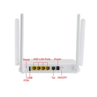 China router duplo de Wifi GPON ONU da faixa 4GE+1POTS+Wifi compatível com responsabilidade de ZTE à venda