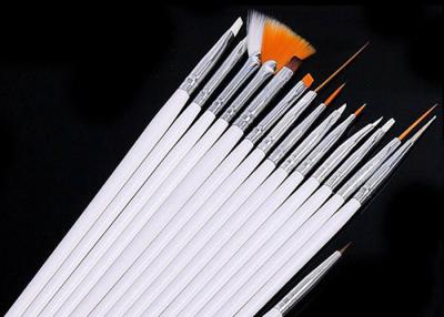 Cina spazzole di pulizia del chiodo 15pcs con la maniglia spessa per colore acrilico di bianco di arte in vendita
