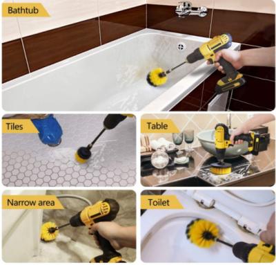 Cina Il trapano giallo della spazzola dell'impianto di lavaggio del trapano di colore spazzola con estende il collegamento per il bagno in vendita