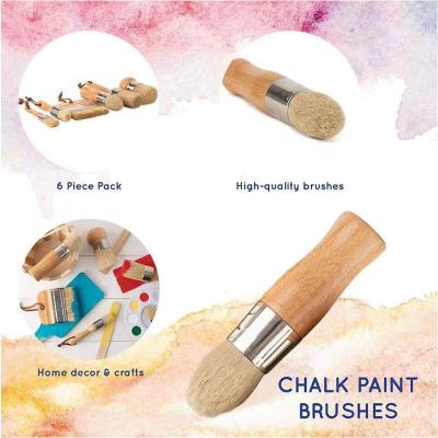 Cina Spazzola naturale della cera della setola del set di pennelli 6pcs 100% della pittura del gesso del diametro 50mm in vendita