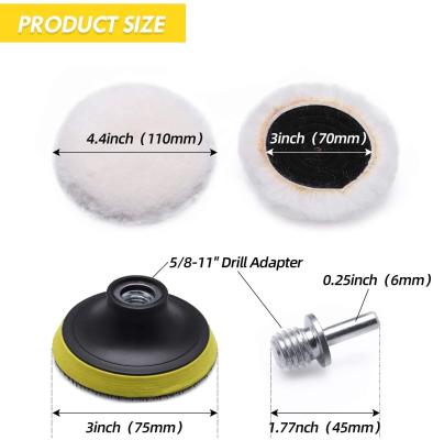 Cina i tamponi a cuscinetti per lucidare di lucidatura della lana 70mm della ruota 7Pcs hanno messo 4,8 once in vendita