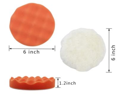 Cina i tamponi a cuscinetti per lucidare di lucidatura del trapano di 7pcs 150mm hanno messo la schiuma Microfiber della ruota in vendita
