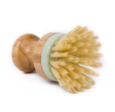 Cina la cucina di 3.9in sfrega l'impianto di lavaggio che di bambù del piatto della spazzola la spazzola 2inch lungamente rizza 150g con la maniglia di legno in vendita