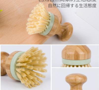 Cina la cucina di 3.9in sfrega l'impianto di lavaggio che di bambù del piatto della spazzola la spazzola 2inch lungamente rizza 150g con la maniglia di legno in vendita
